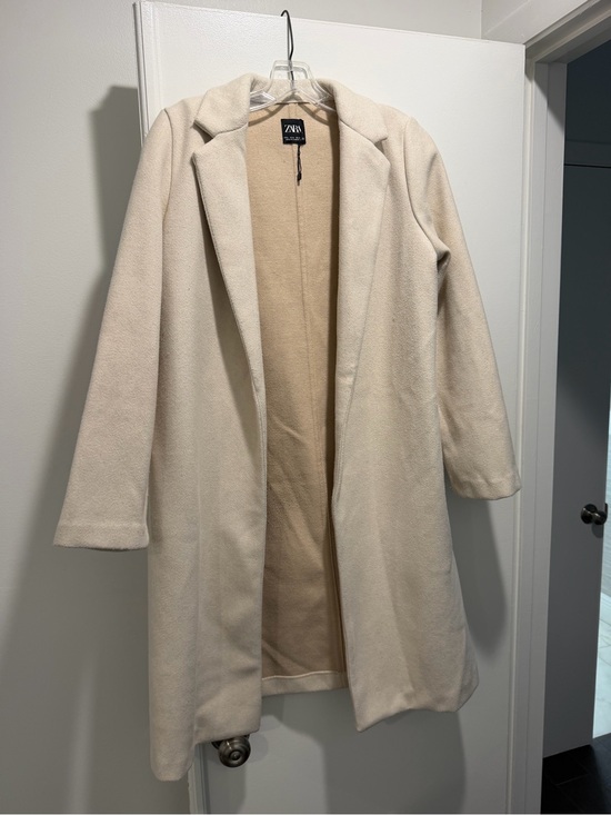 Zara | Jackets & Coats | Zara Cream Openfront Long Coat | Poshmark
